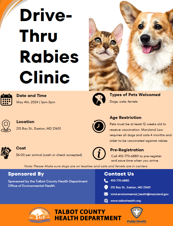 Health Department Hosting Free Rabies Vaccination Clinic - Talbot ...