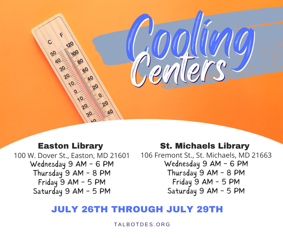Emergency Services Announces Cooling Centers - Talbot County, Maryland